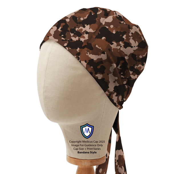 Military Camouflage Coffee Brown Scrub Cap – Medicus Custom Scrub Caps