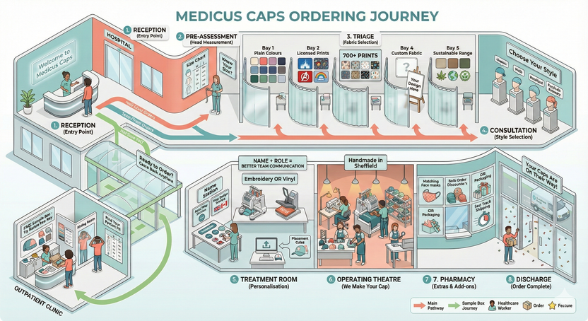 Sample Boxes + Swatches – Medicus Custom Scrub Caps